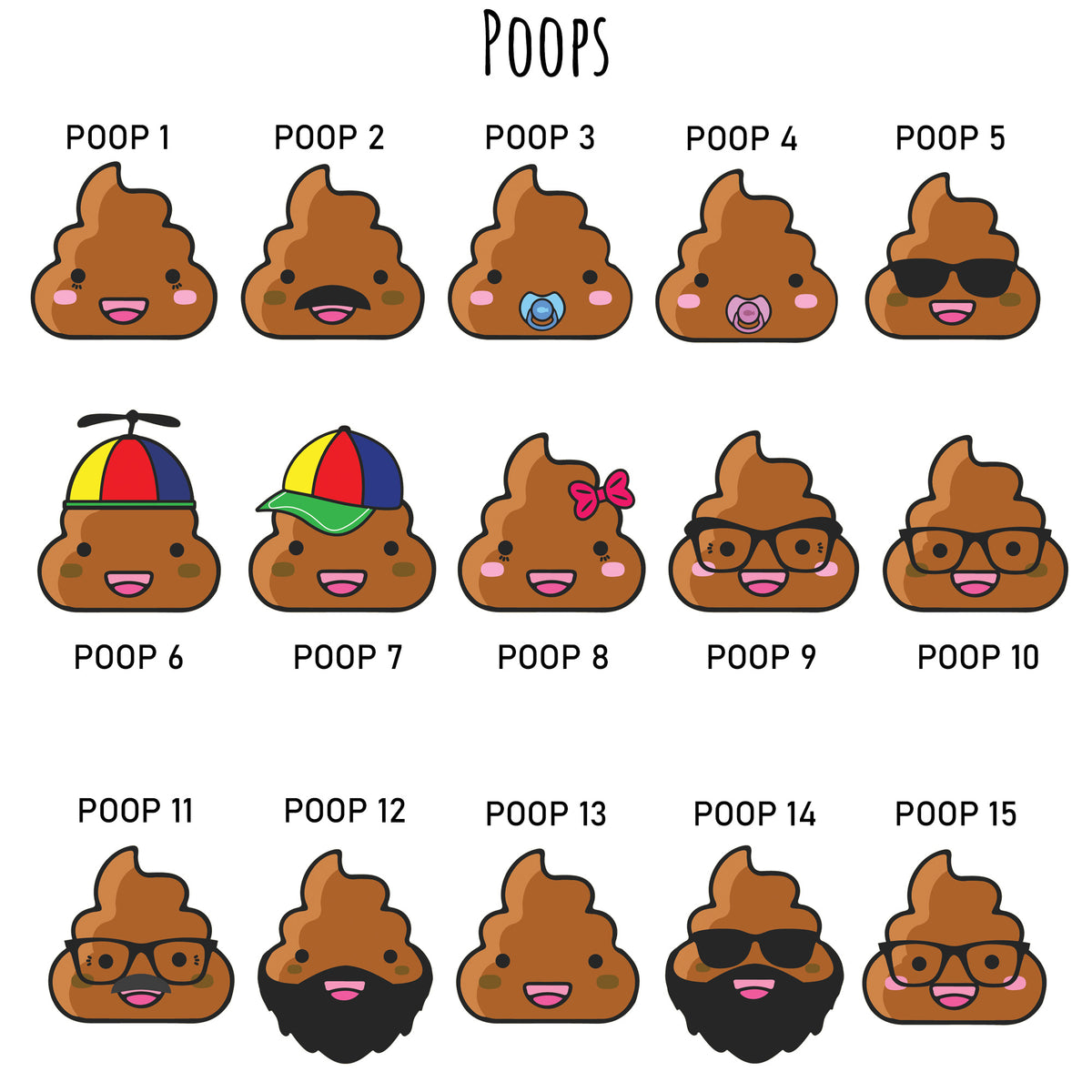 Poop Family, Poo Emoji, Funny Personalised Turd Print – The Little ...