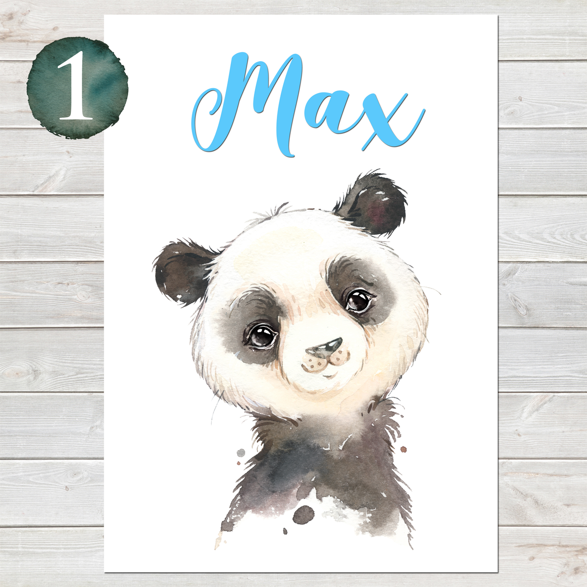 Baby Panda Print, Cute Personalised Animal Print for Kids – The Little ...